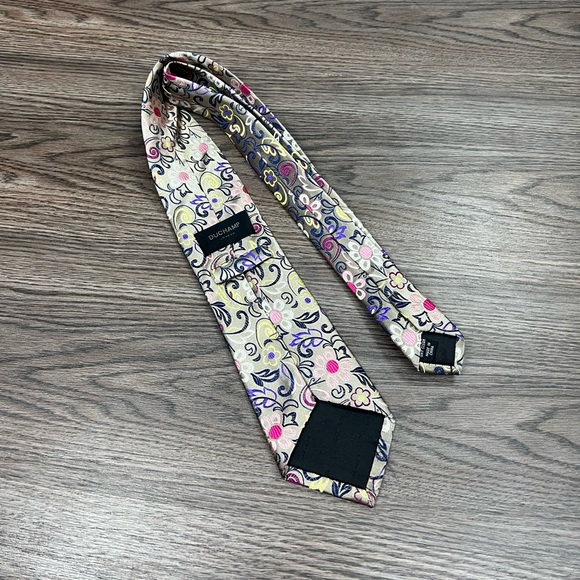 Duchamp | Accessories | Duchamp Champagne Flower Pattern Silk Tie ...